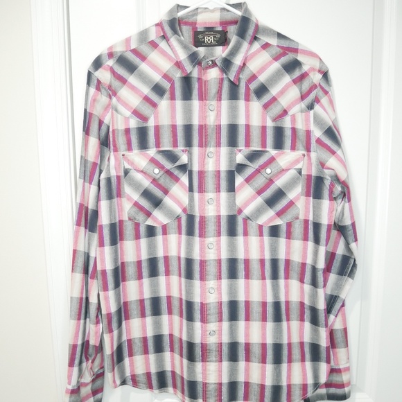 Ralph Lauren Double RL | Shirts | Rrl Ralph Lauren Double Rl Western Shirt In Red Plaid Large ...